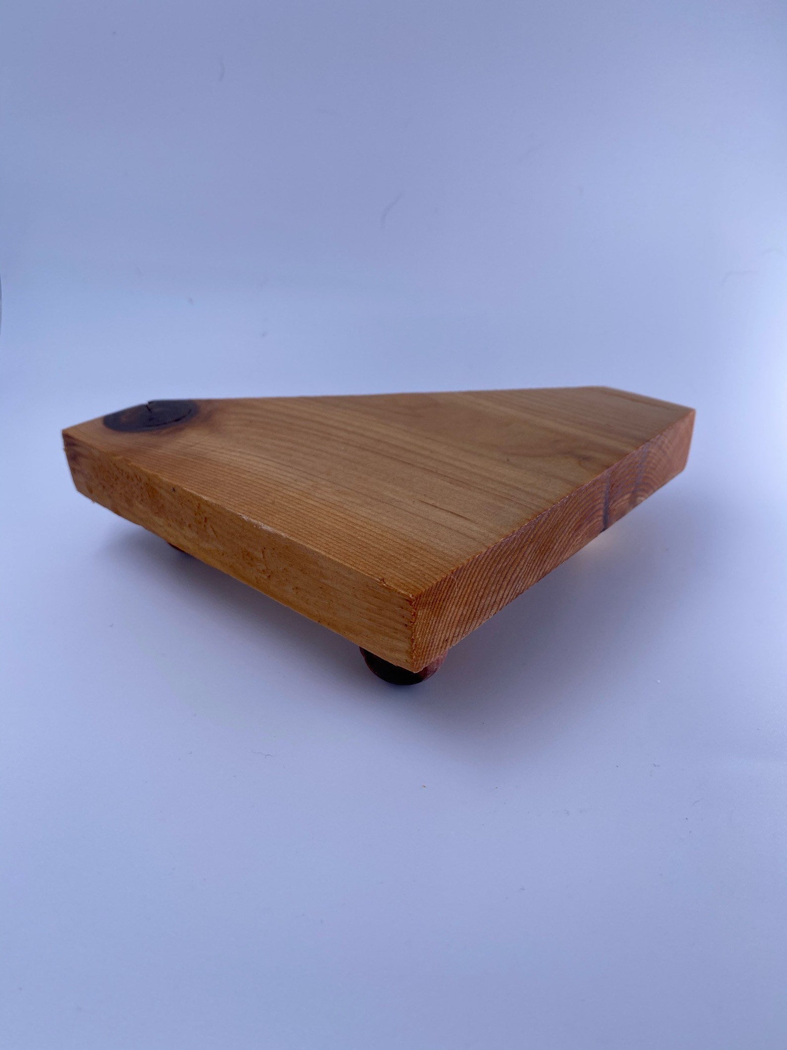 Mini Wooden Stand Riser, Cedar, Reclaimed Cut Corner Triangle - Etsy
