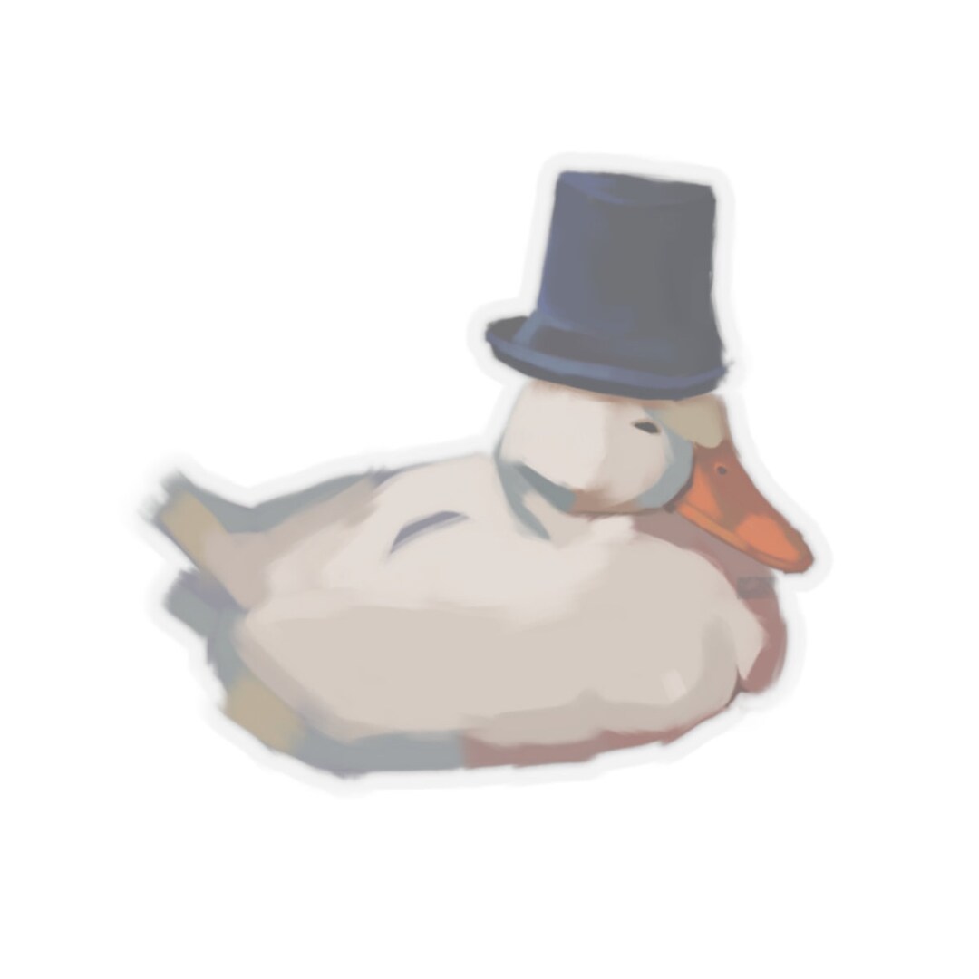 Duck Sticker Duck Duck With Hat Teaparty Cute Stickers - Etsy