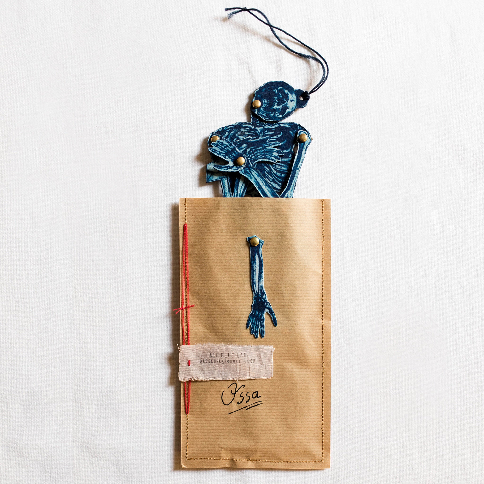 Bones Cyanotyped Paper Doll Original Print - Etsy