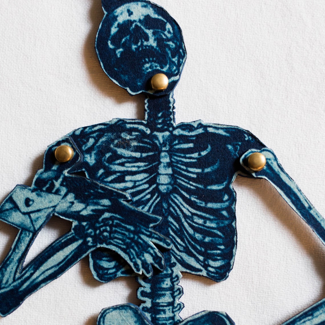 Bones cyanotyped paper doll original print | Etsy