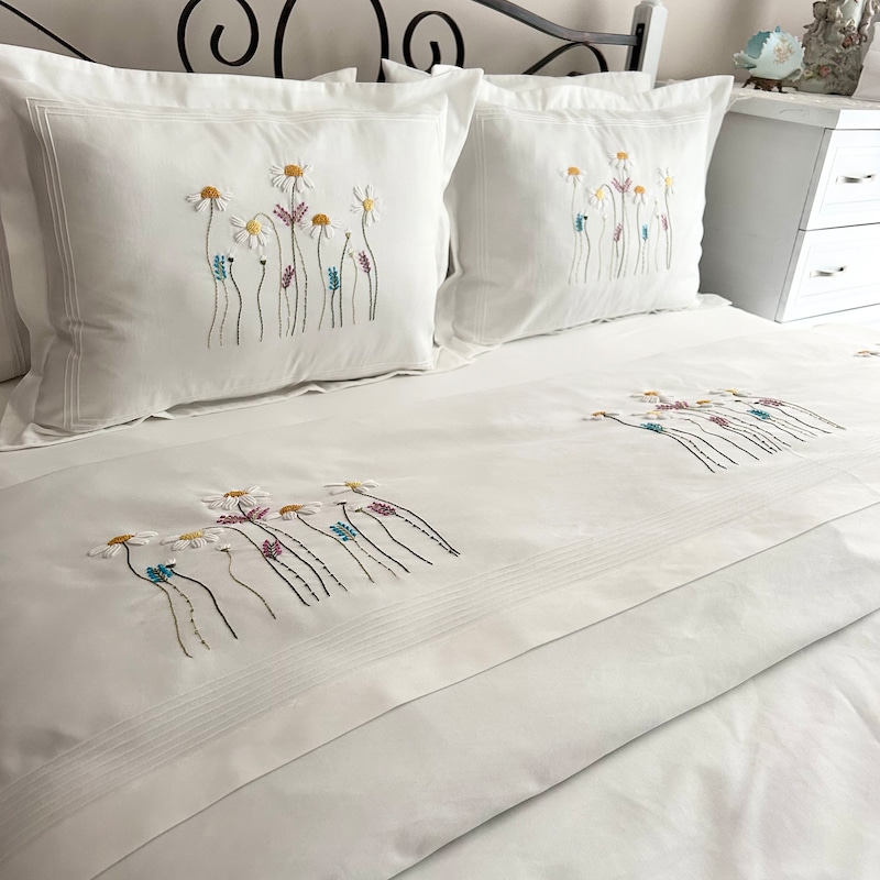 Embroidered Bedding - Etsy