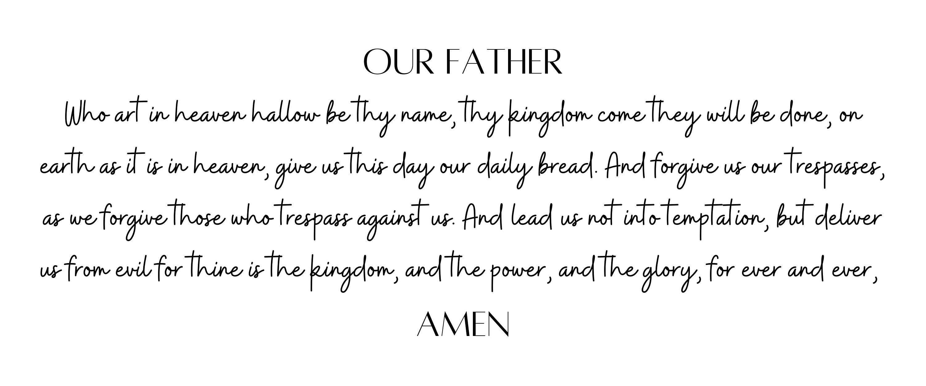 Our Father, Printable Wall Art, Digital Download, Religious Quote - Etsy