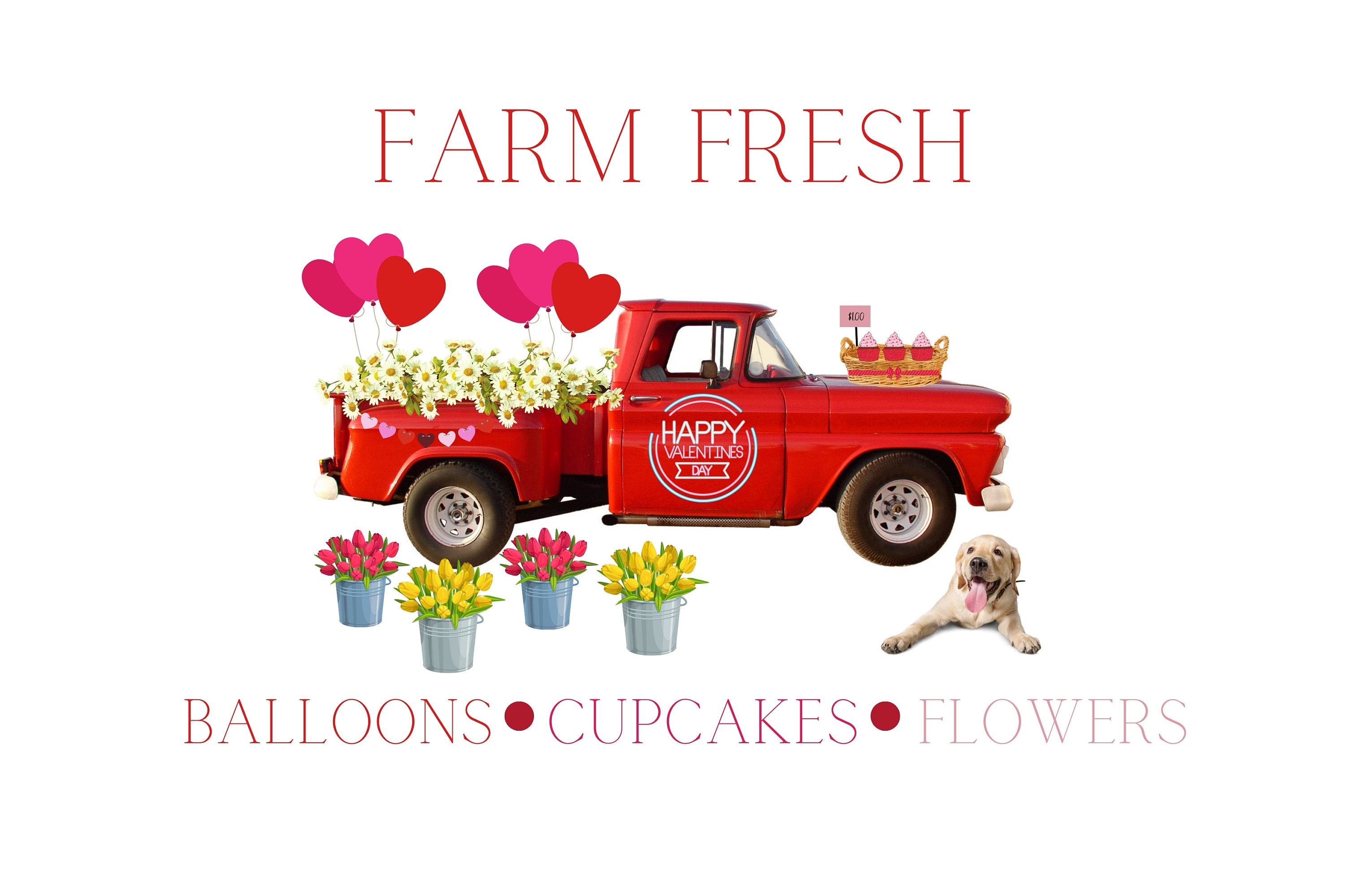 Farm Fresh Valentine Printable Wall Art Digital Download - Etsy
