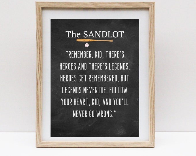 The Sandlot, Printable Wall Art, Digital Download, the Sandlot Quote ...