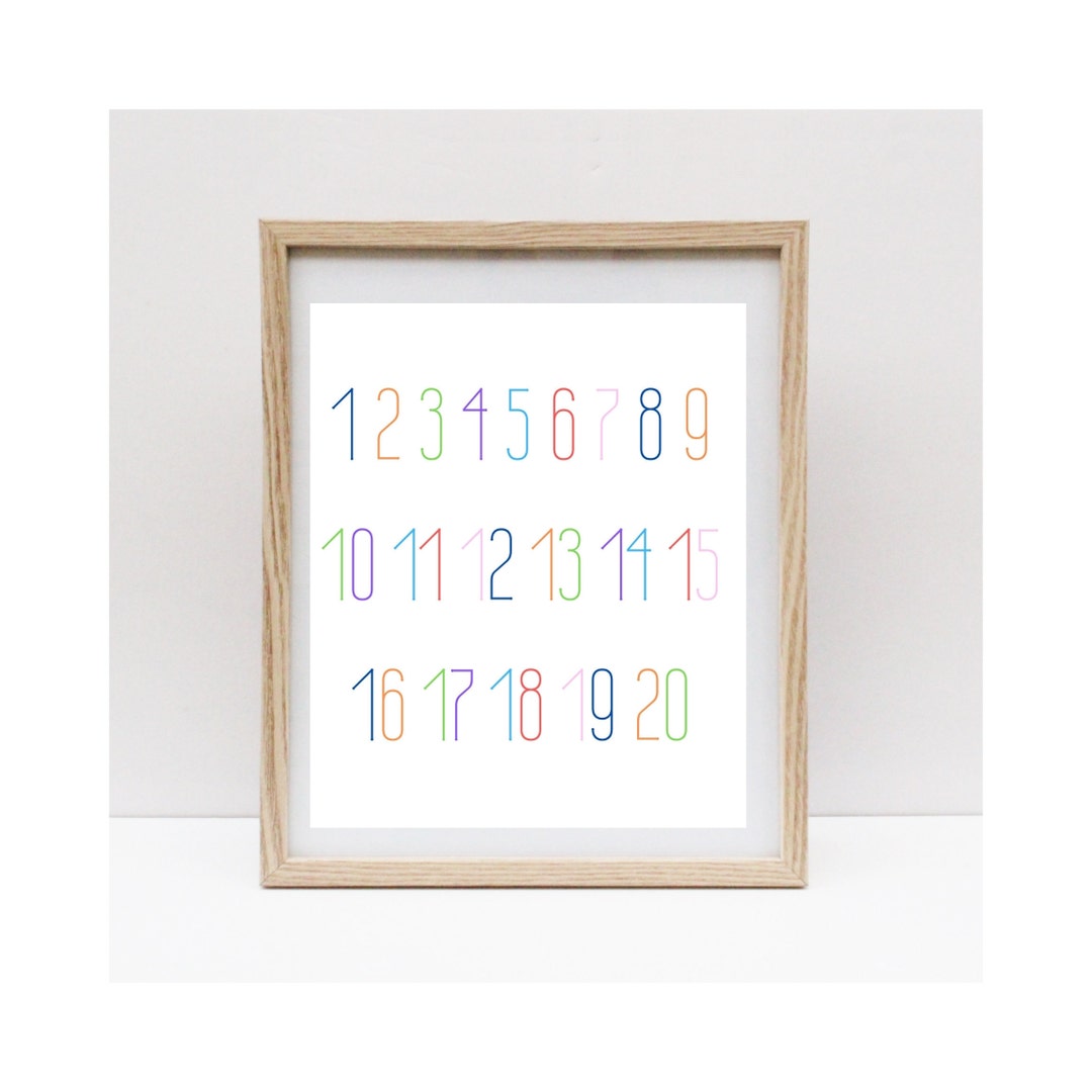 Colorful 123 Wall Art, Printable Wall Art, Digital Download, Can Be for ...