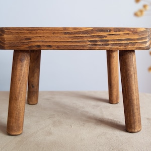 Rectangular Plant Stool, Farmhouse Stand, 4 Leg Wooden Stool, Small ...