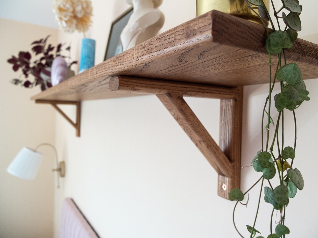 Solid Oak Shelf, Oak Shelf Brackets, Custom Length, Shelves for Wall ...