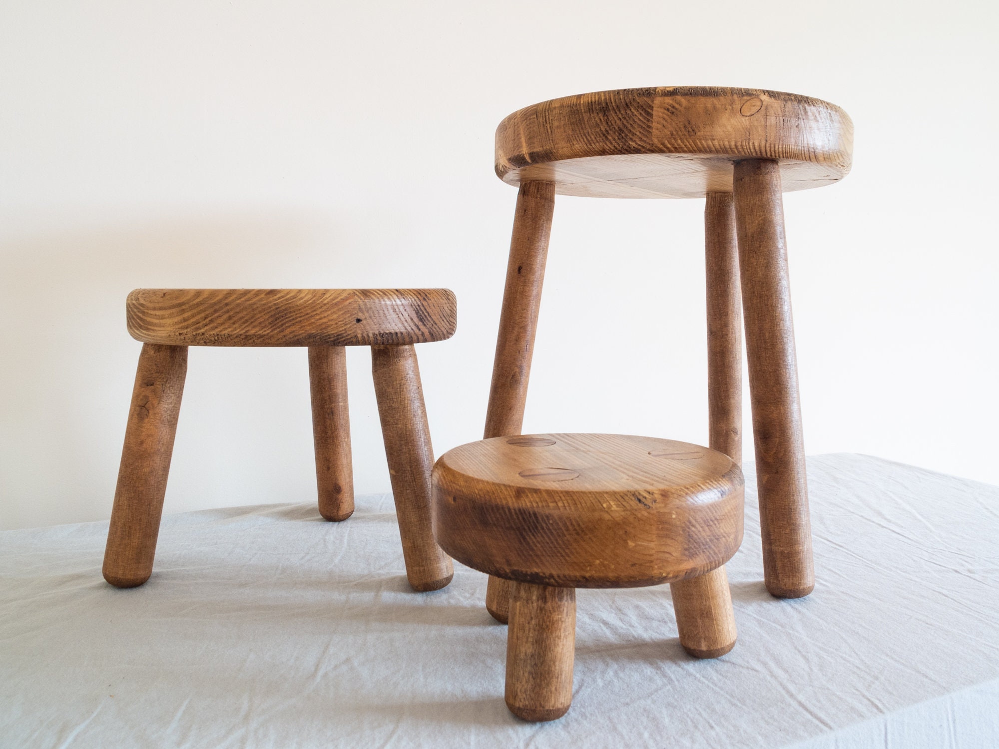 Trio of Rustic Plant Stools Plant Stool Set Rustic Stool - Etsy UK