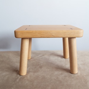 Rectangular Oak Stool, Oak Wood Stool, Small 4 Leg Stool, Traditional ...