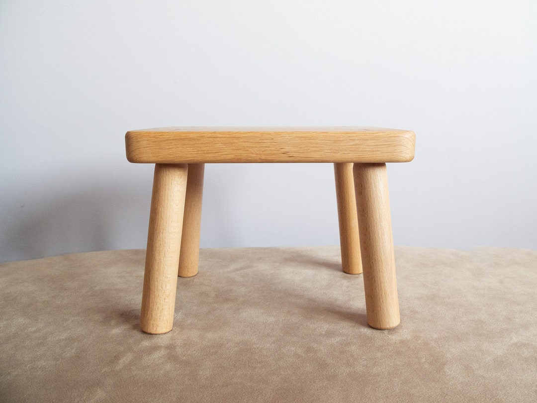 Rectangular Oak Stool, Oak Wood Stool, Small 4 Leg Stool, Traditional ...