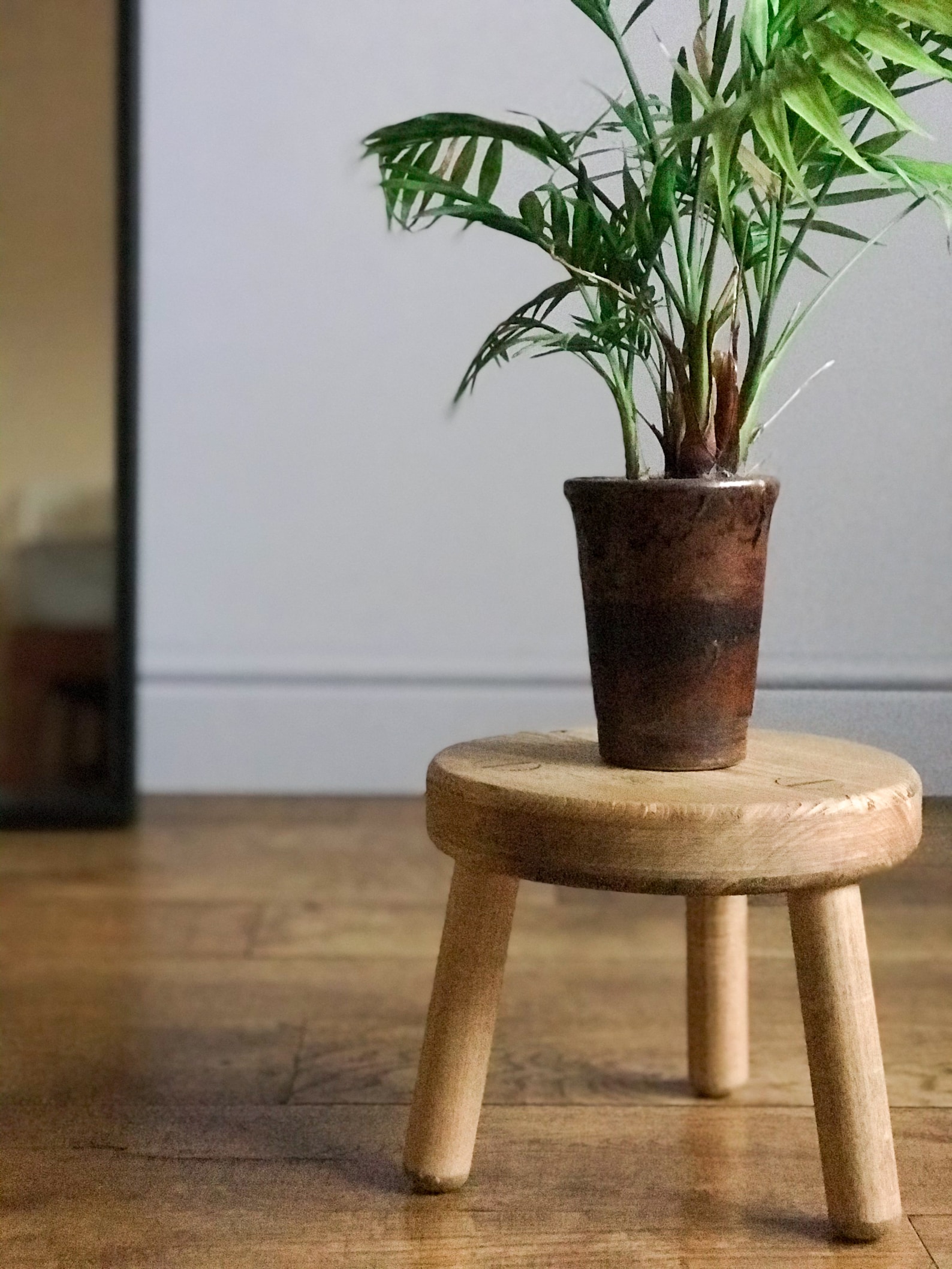 Round Rustic Plant Stool Reclaimed Wood Milking Stool Small - Etsy UK