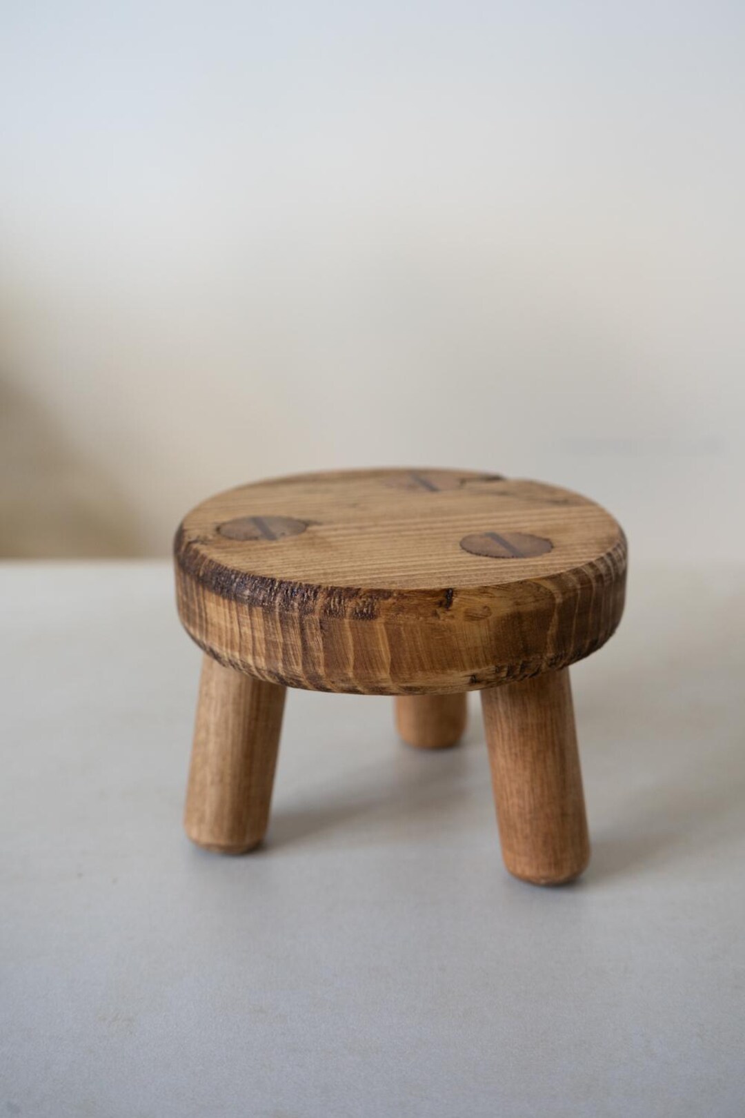 One-off Tiny Stool, Solid Wood, Rustic Milking Stool, Small Three ...