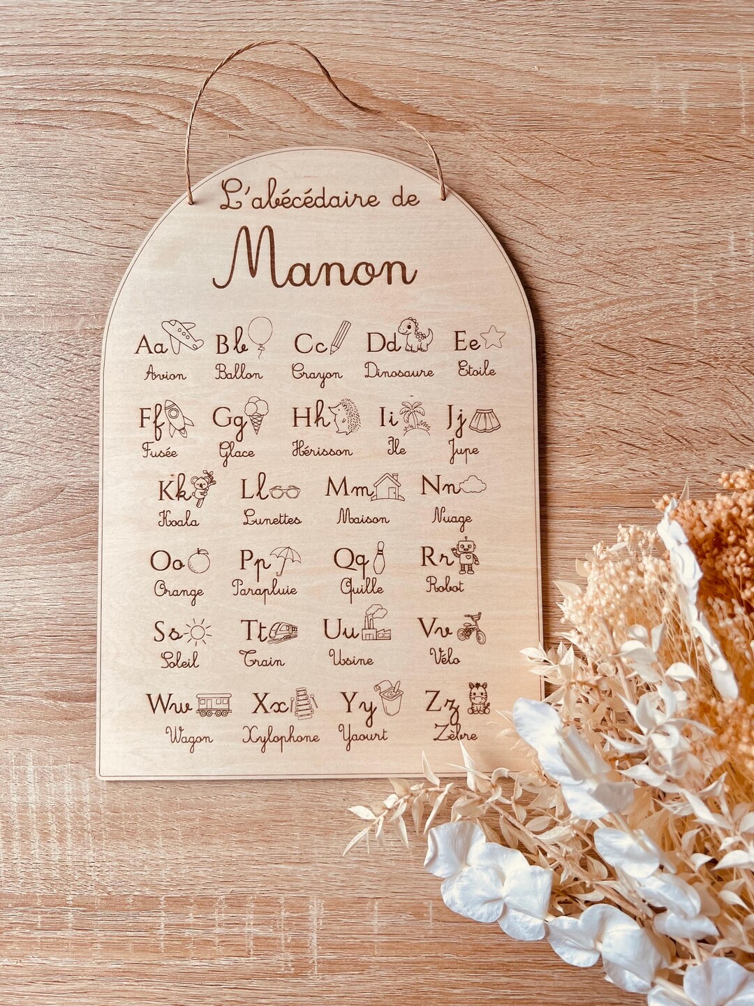 Wooden Alphabet Poster Board Sign Customizable With Child's First Name ...