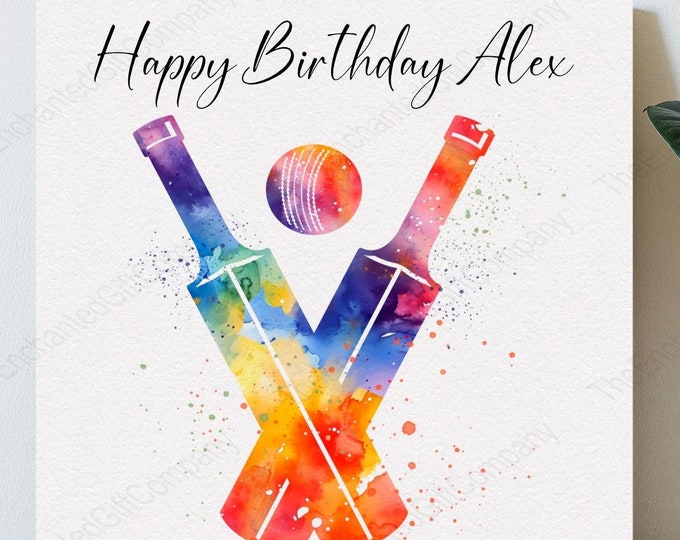 Personalised Cricket Birthday Card for Son Grandson Nephew Brother ...