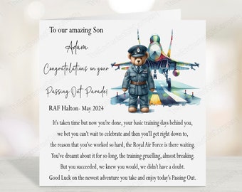 Passing Out Card, Personalised RAF Royal Air Force Passing Out Parade ...