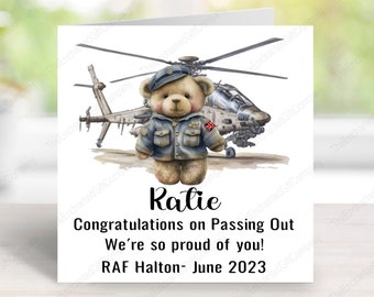 Passing Out Card, Personalised RAF Royal Air Force Passing Out Parade ...