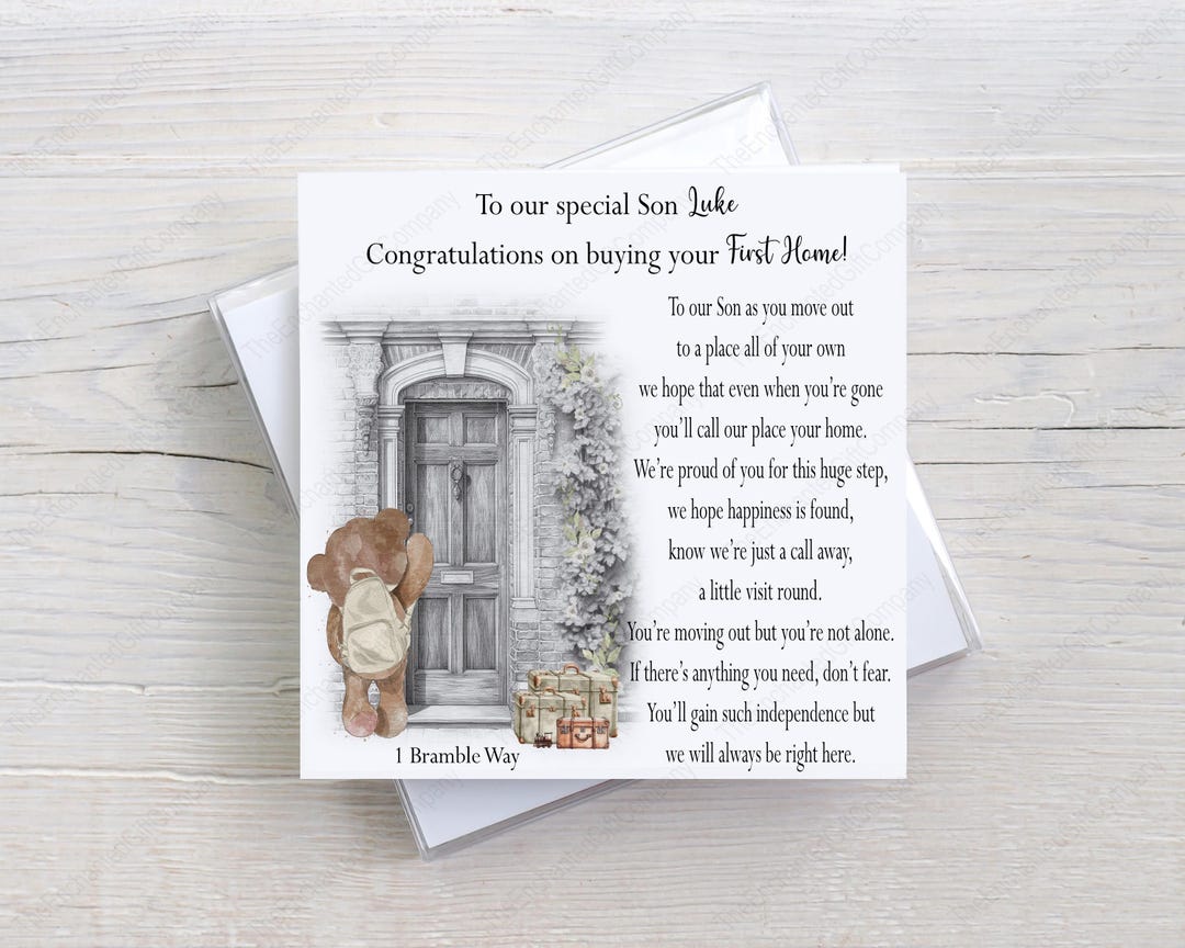 Personalised Congratulations on Your New Home Keepsake Card, Son's ...