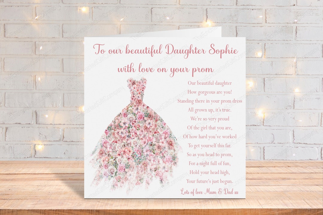 Personalised Prom Card, Leavers Ball Card, Prom 2025 Card for Daughter ...