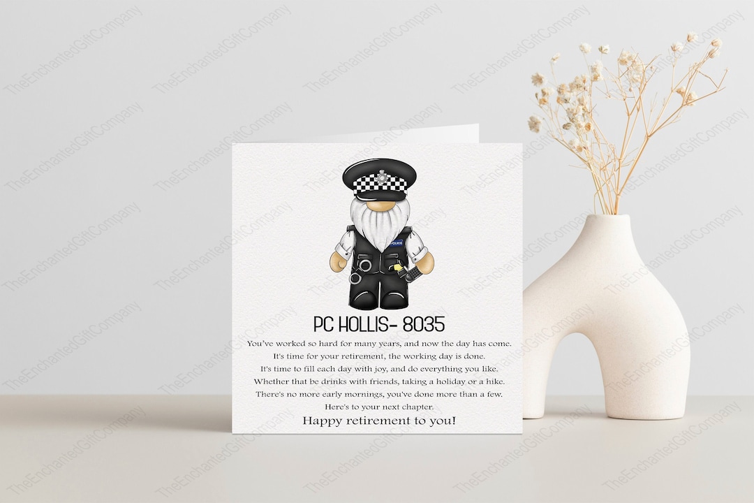 Personalised Police Retirement Card, Retirement Card for Her ...