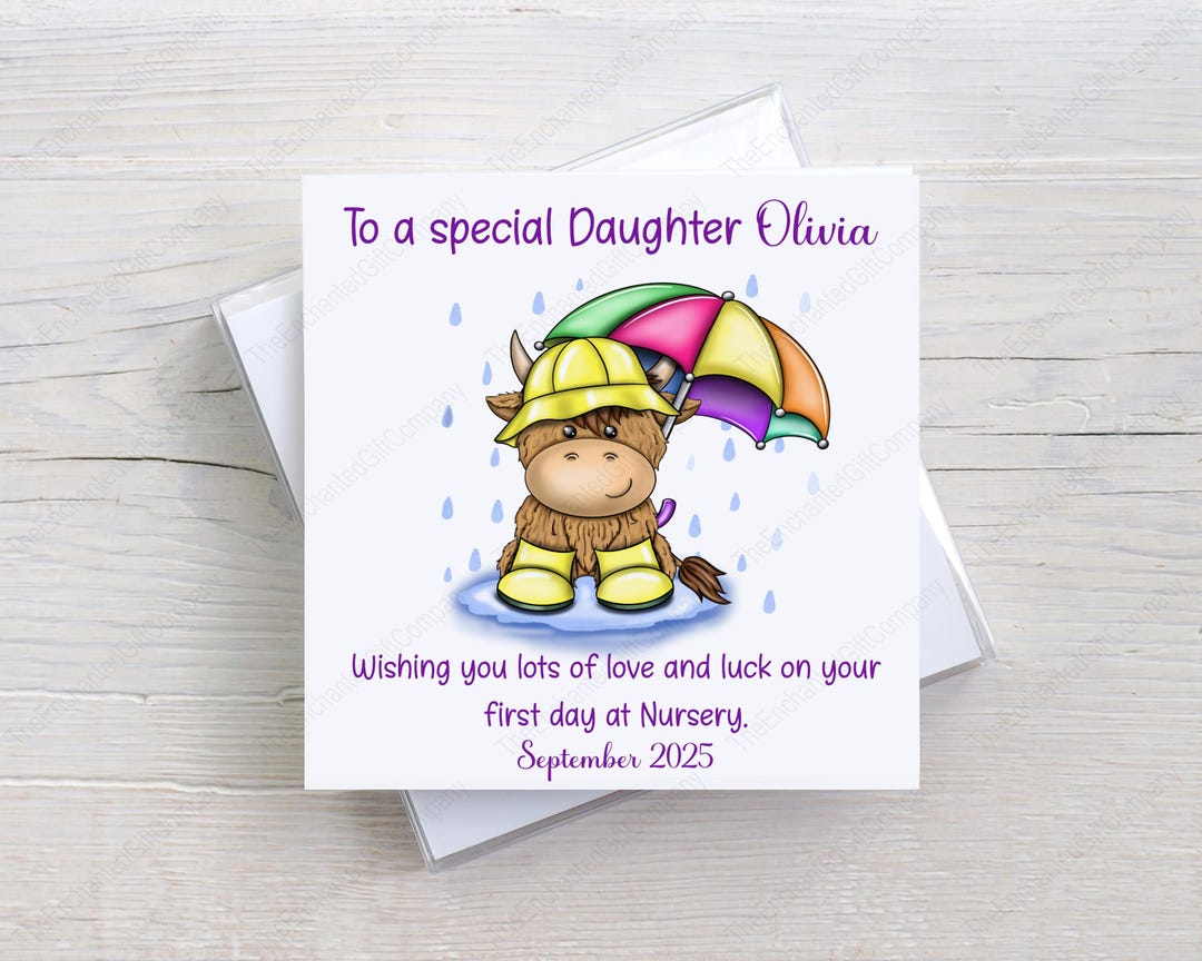 First Day at School/nursery Card, Back to School Card for Daughter ...