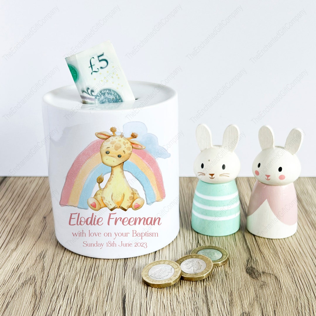 Christening Money Box, Christening Money Box for Girls, Baptism Gift ...