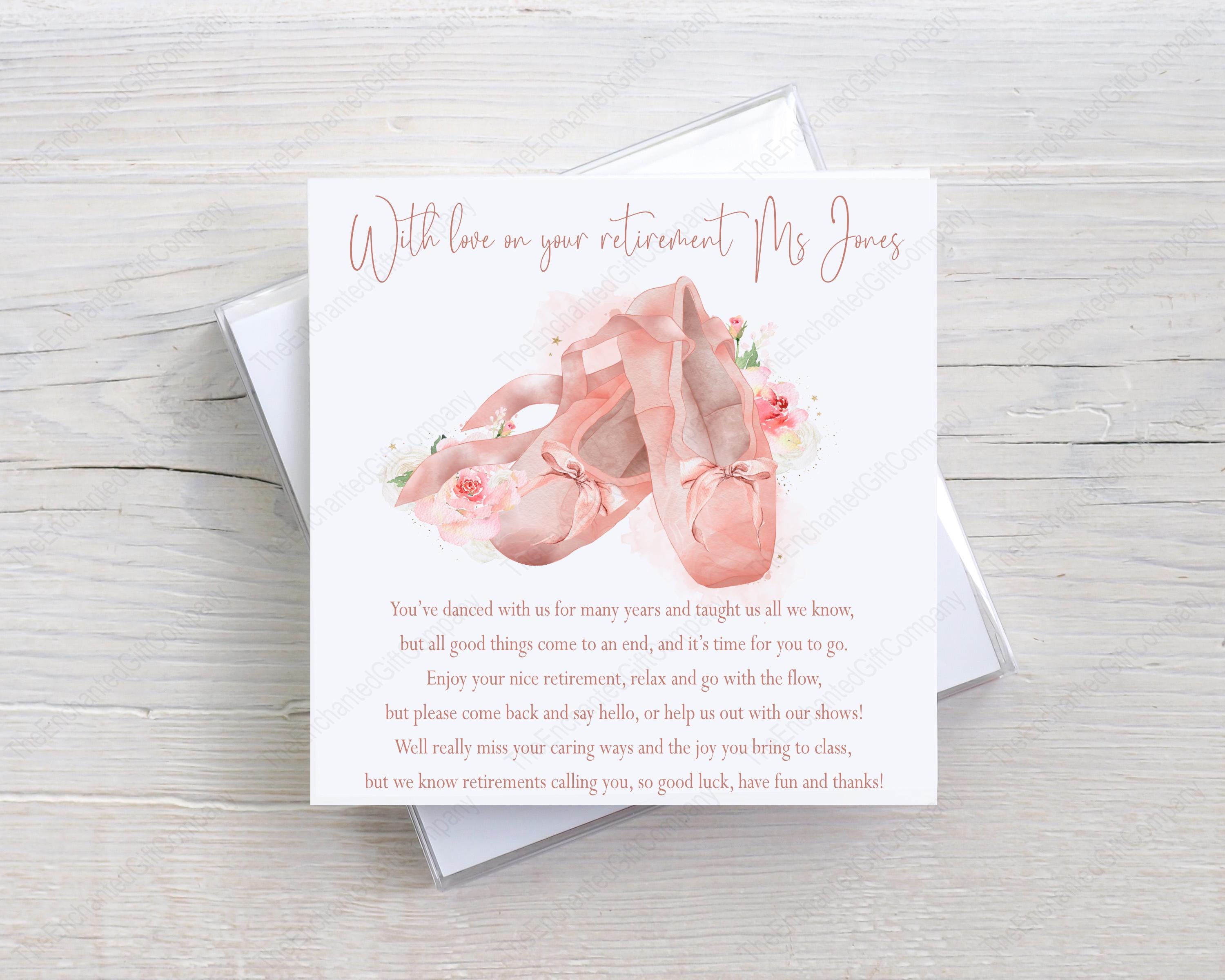 Personalised Retirement Card, Ballet Teacher Leaving Card, Dance ...