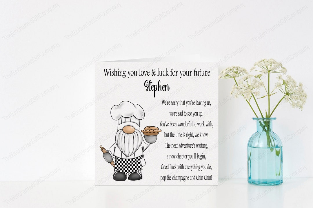 Sorry You're Leaving, Good Luck Card, Personalised Chef Leaving Card ...