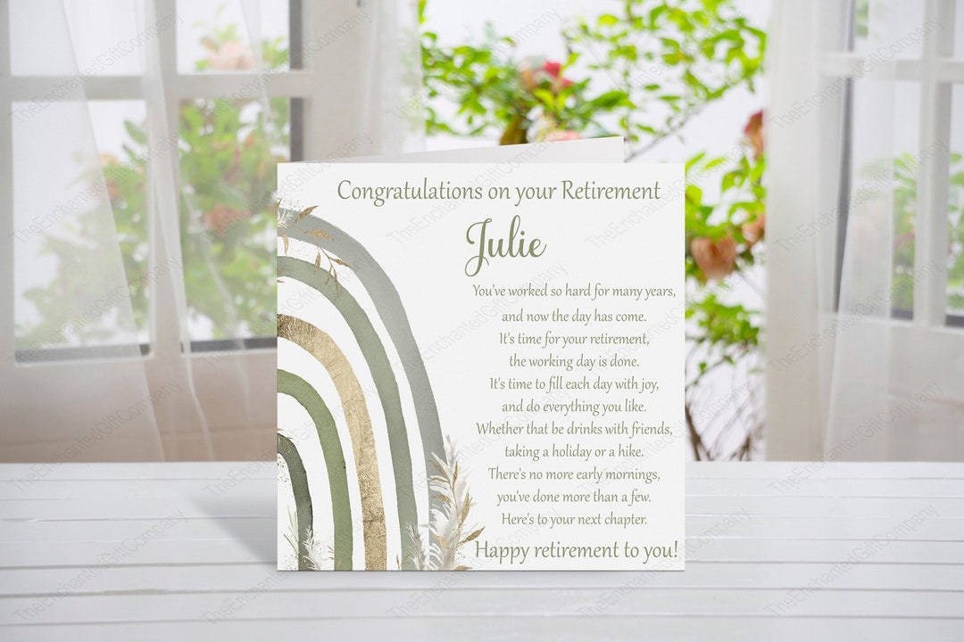 Personalised Retirement Card, Retirement Card for Her, Congratulations ...