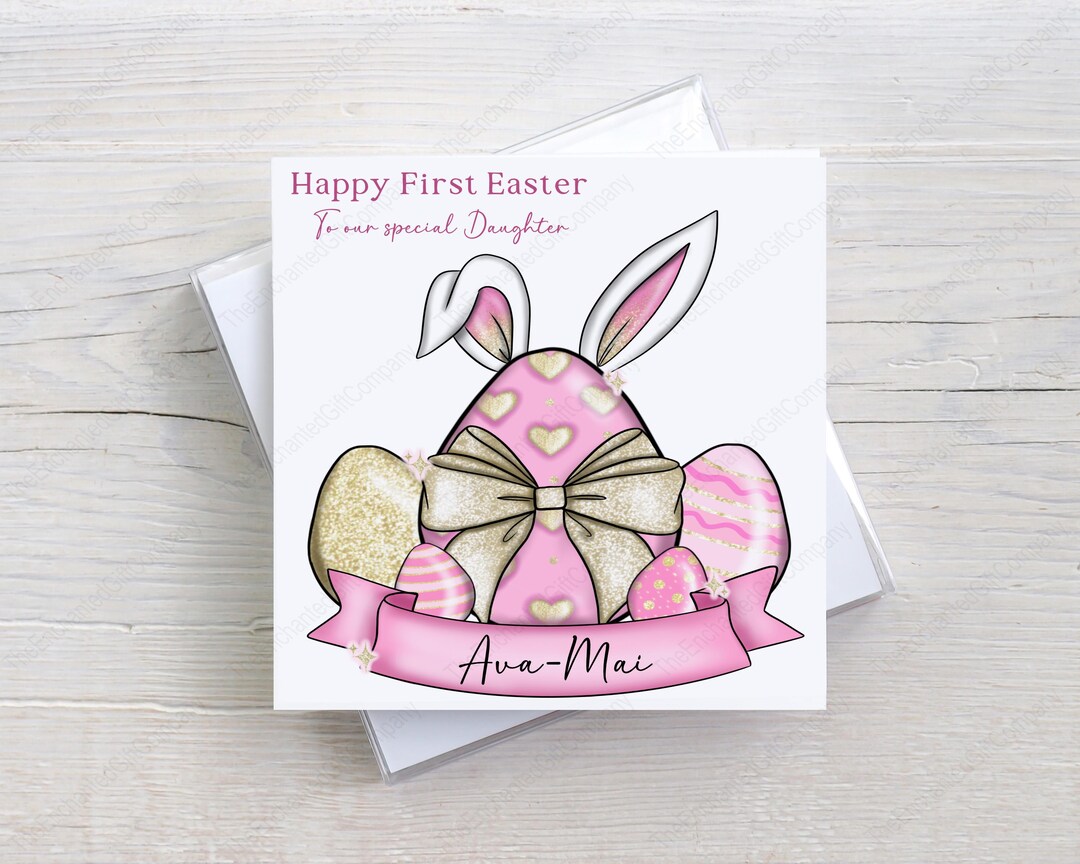 Personalised First Easter Card, Happy Easter Card, Easter Bunny Card ...