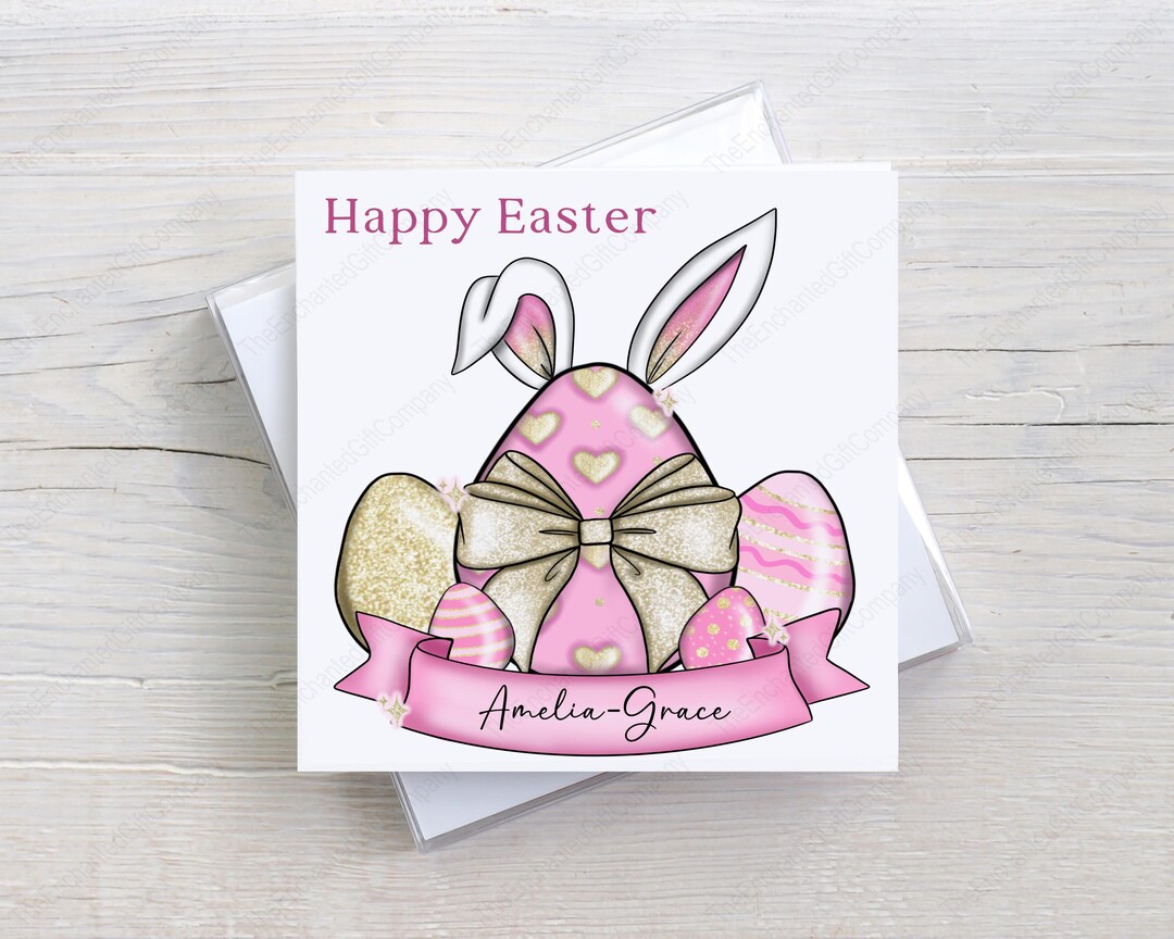 Personalised First Easter Card, Happy Easter Card, Easter Bunny Card ...