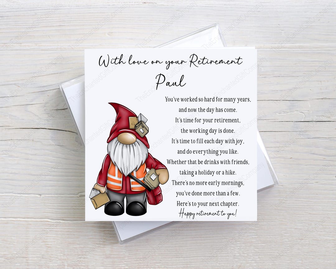 Personalised Postie Retirement Card, Retirement Card for Her ...