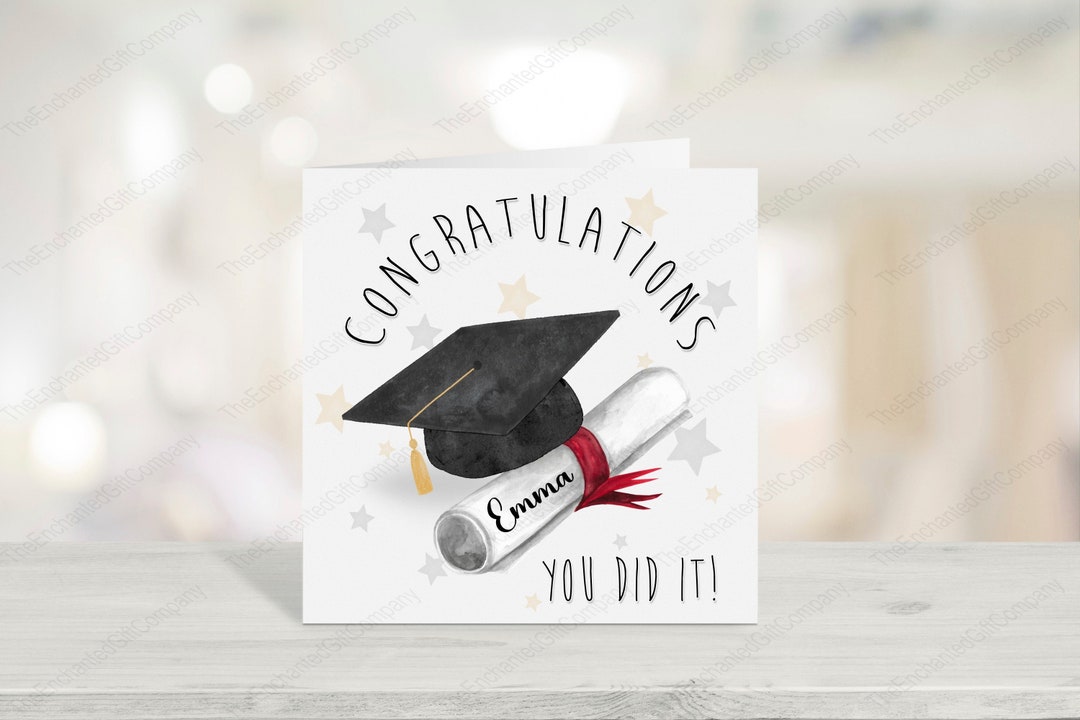 Graduation Card, Congratulations on Your Graduation, Personalised ...