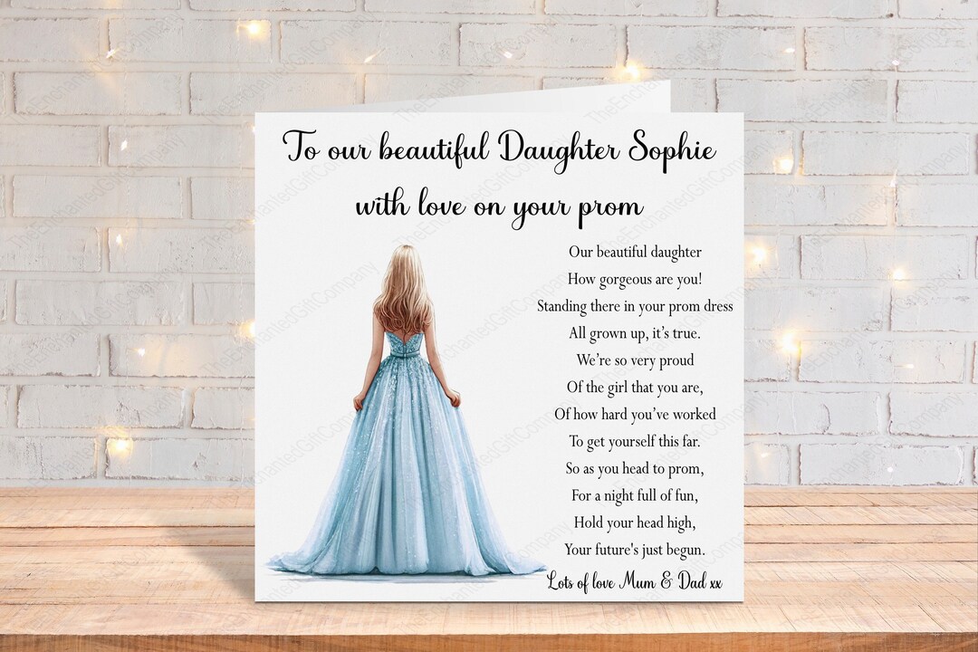 Personalised Prom Card, Leavers Ball Card, Prom 2025 Card for Daughter ...