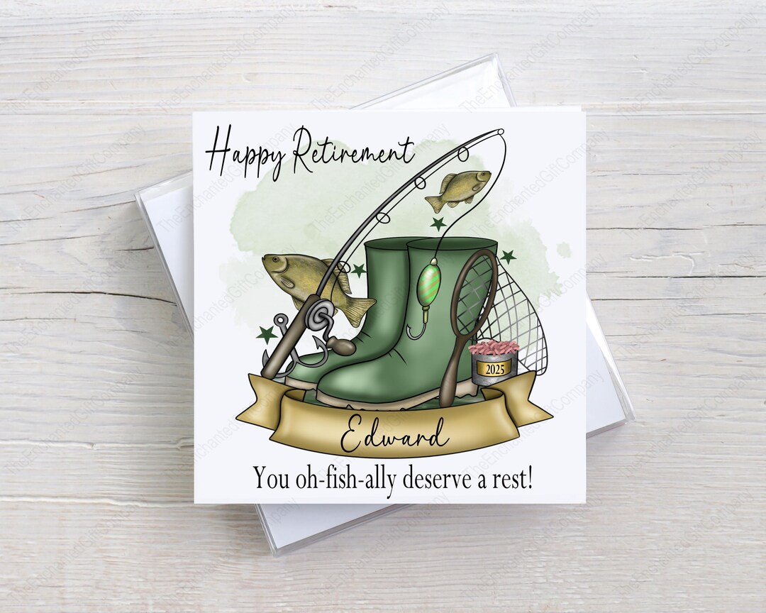 Personalised Fishing Retirement Card, Retirement Card for Him ...