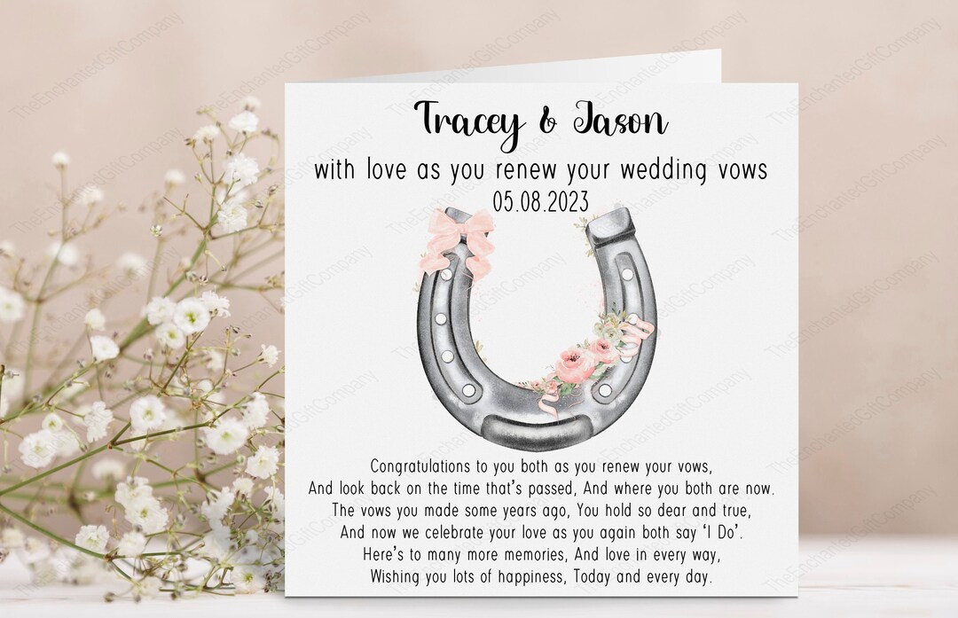 Vow Renewal Card Wedding Vow Card Wedding Renewal Vow Card - Etsy UK