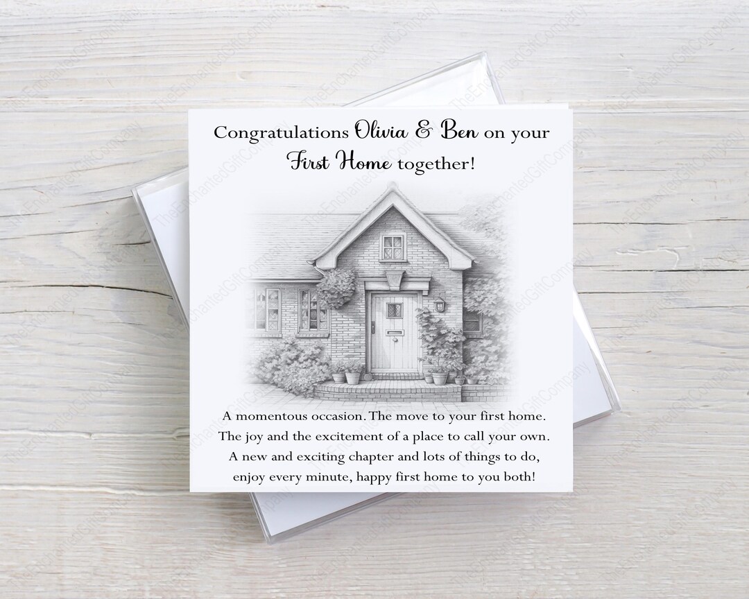 Personalised Congratulations on Your New Home Keepsake Card, Couple's ...