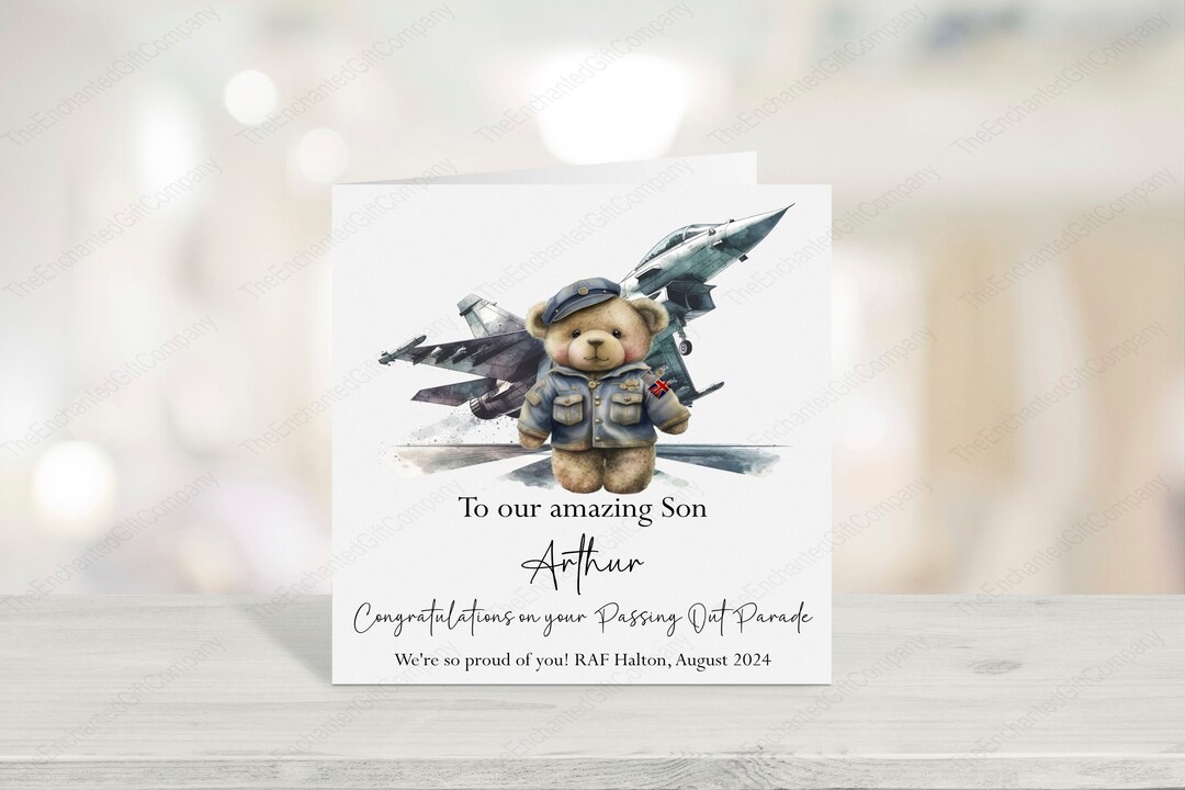 Passing Out Card, Personalised RAF Jet Royal Air Force Passing Out ...