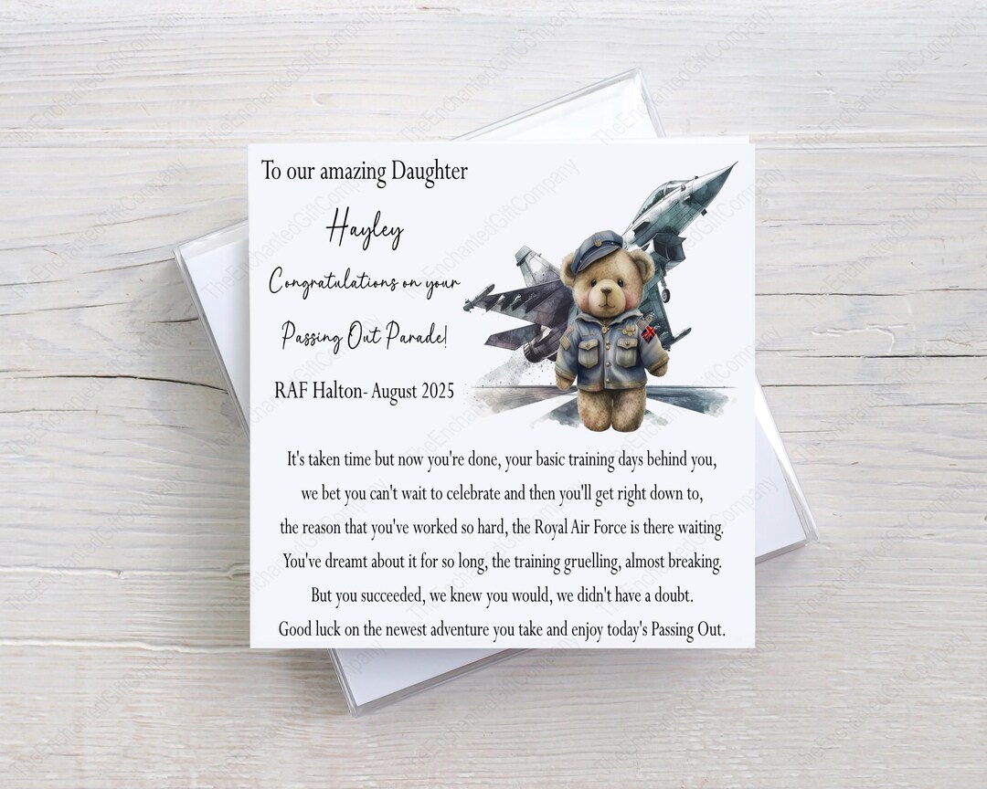 Passing Out Card, Personalised RAF Jet Royal Air Force Passing Out ...