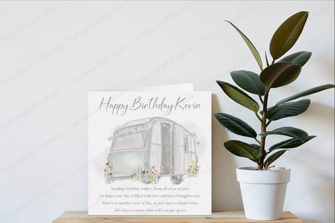 Personalised Birthday Card, Caravan Birthday Card, Happy Birthday Card ...