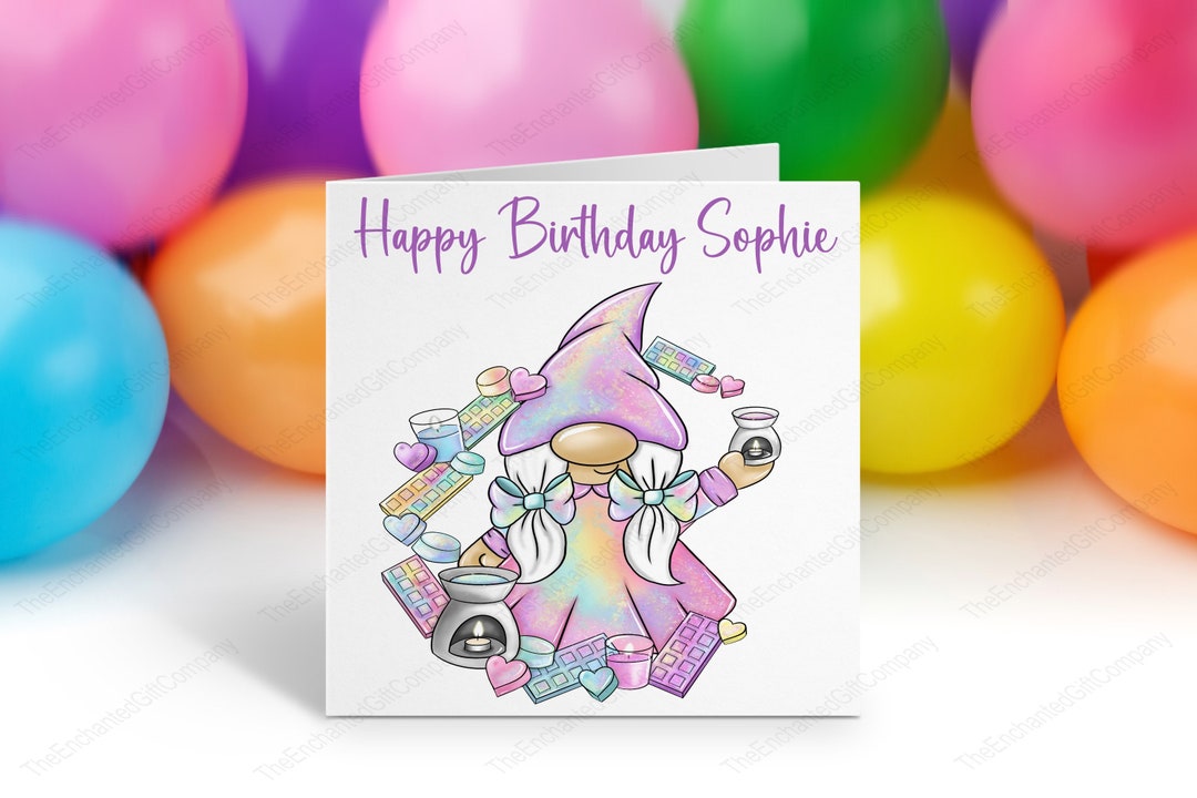 Personalised Birthday Card, Gonk Birthday Card, Wax Melt Birthday Card ...
