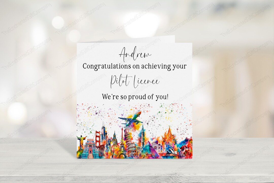 Congratulations on Achieving Your Pilot Licence, Congratulations Card ...