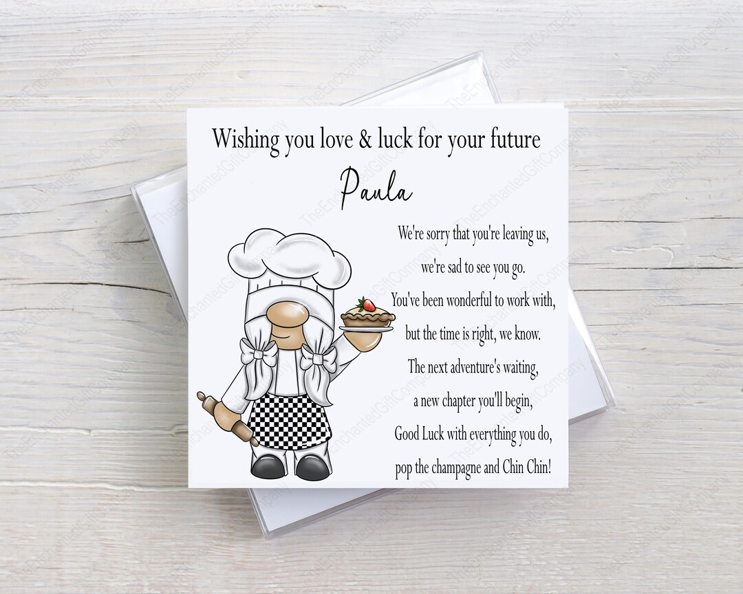 Sorry You're Leaving, Good Luck Card, Personalised Chef Leaving Card ...