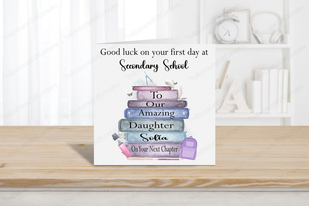 First Day at Secondary School Card, Back to School Card for Daughter ...
