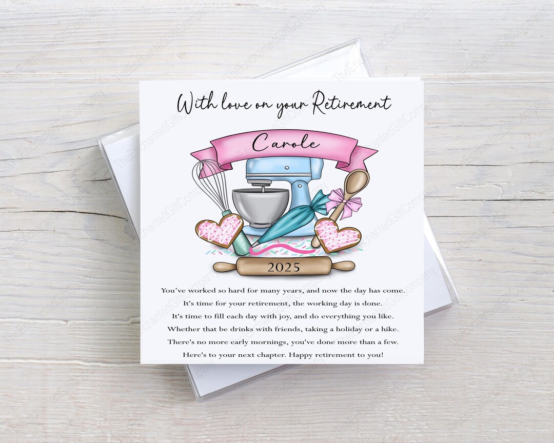 Personalised Baker Retirement Card, Retirement Card for Her ...