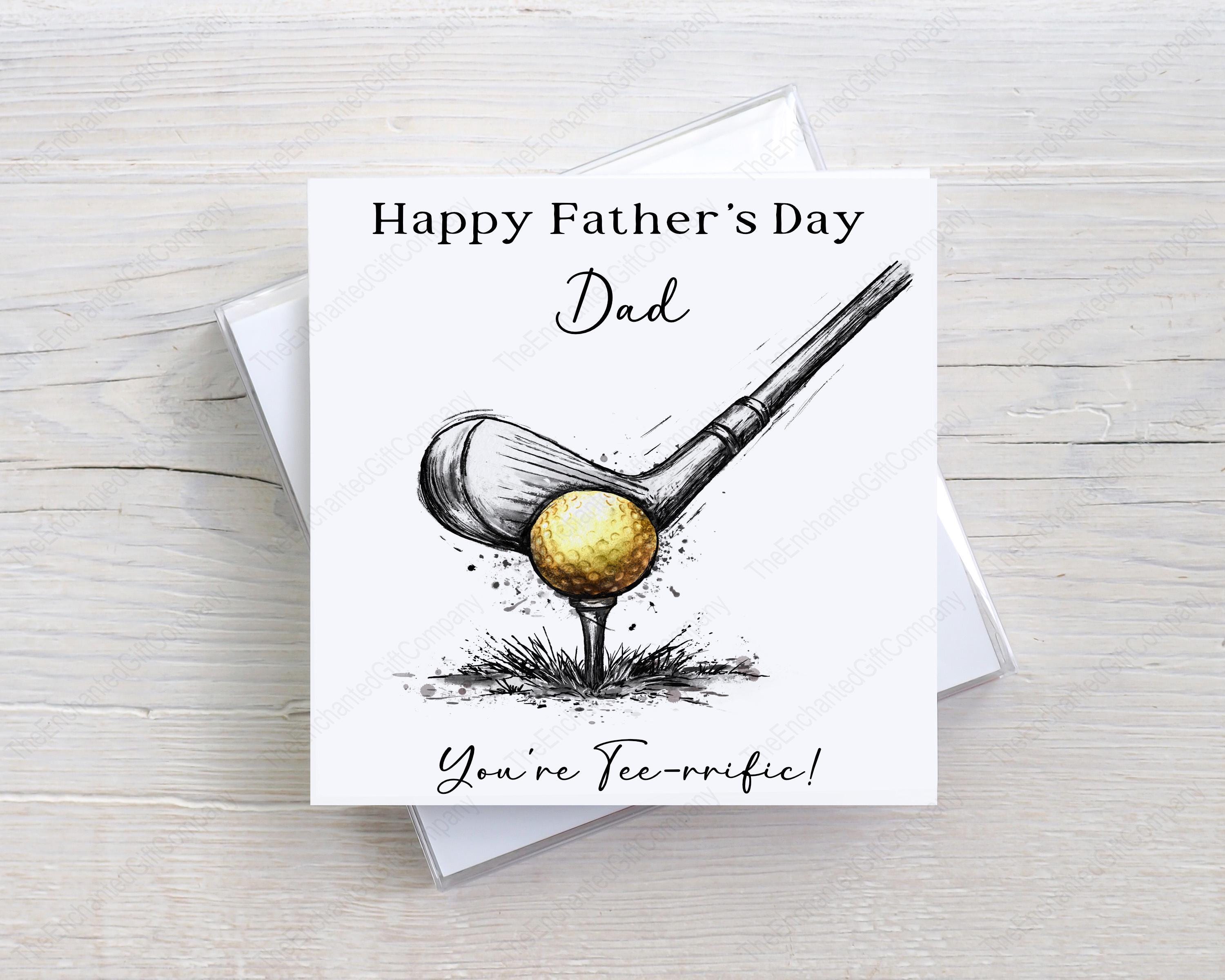 Father's Day Golf Card- You're Tee-rrific Card. Golfer Card. Funny Dad ...