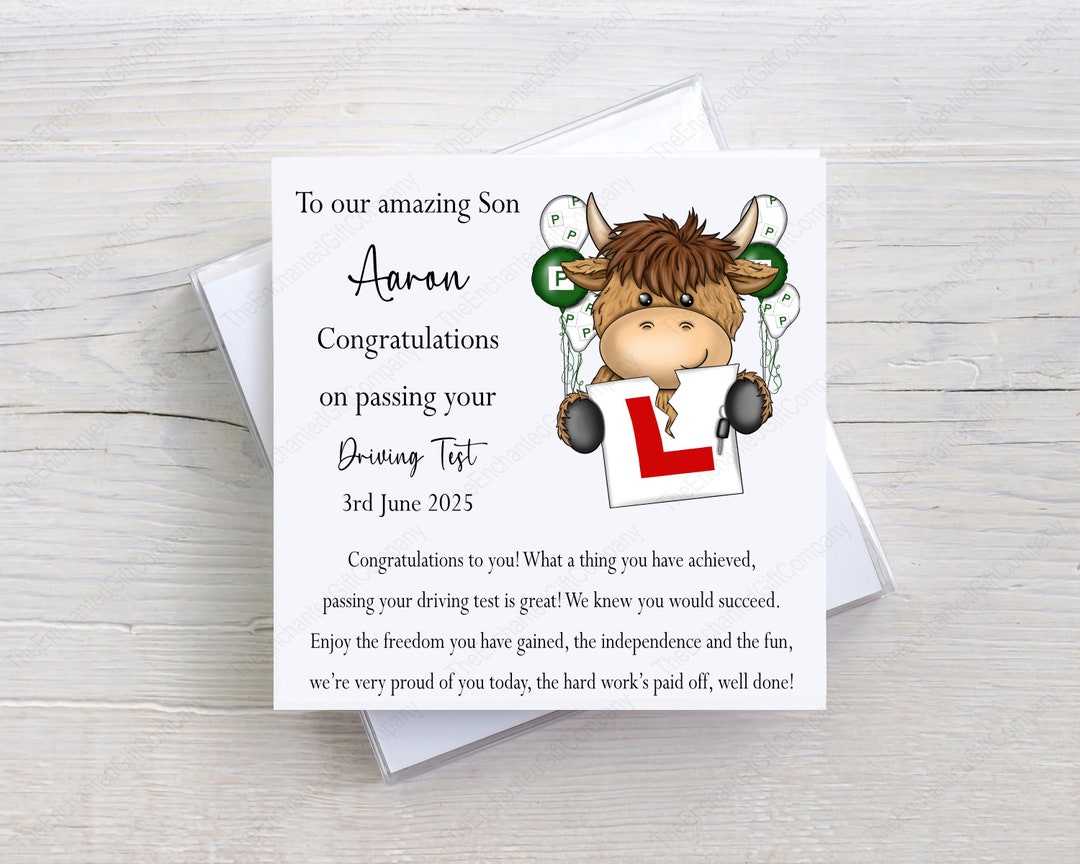 Personalised Congratulations Driving Test Greetings Card, Passed ...