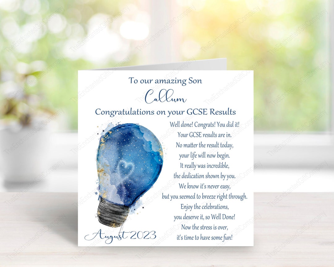 Congratulations on Your GCSE Results Card, GCSE Card, School Exam ...