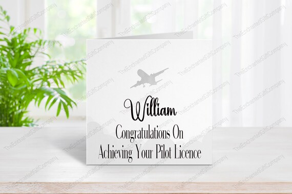 Congratulations on Achieving Your Pilot Licence. - Etsy
