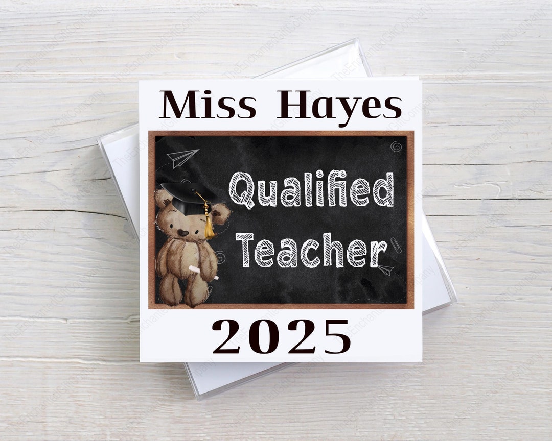 Teacher Graduation Card, Personalised Student Teacher Card, Qualified ...