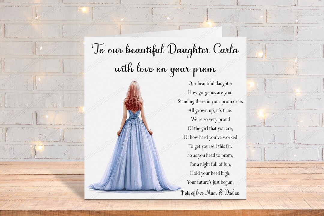 Personalised Prom Card, Leavers Ball Card, Prom 2025 Card for Daughter ...